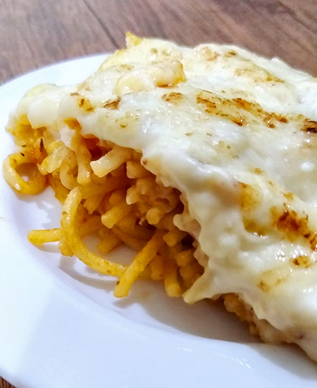 Beef Spaghetti Brulee